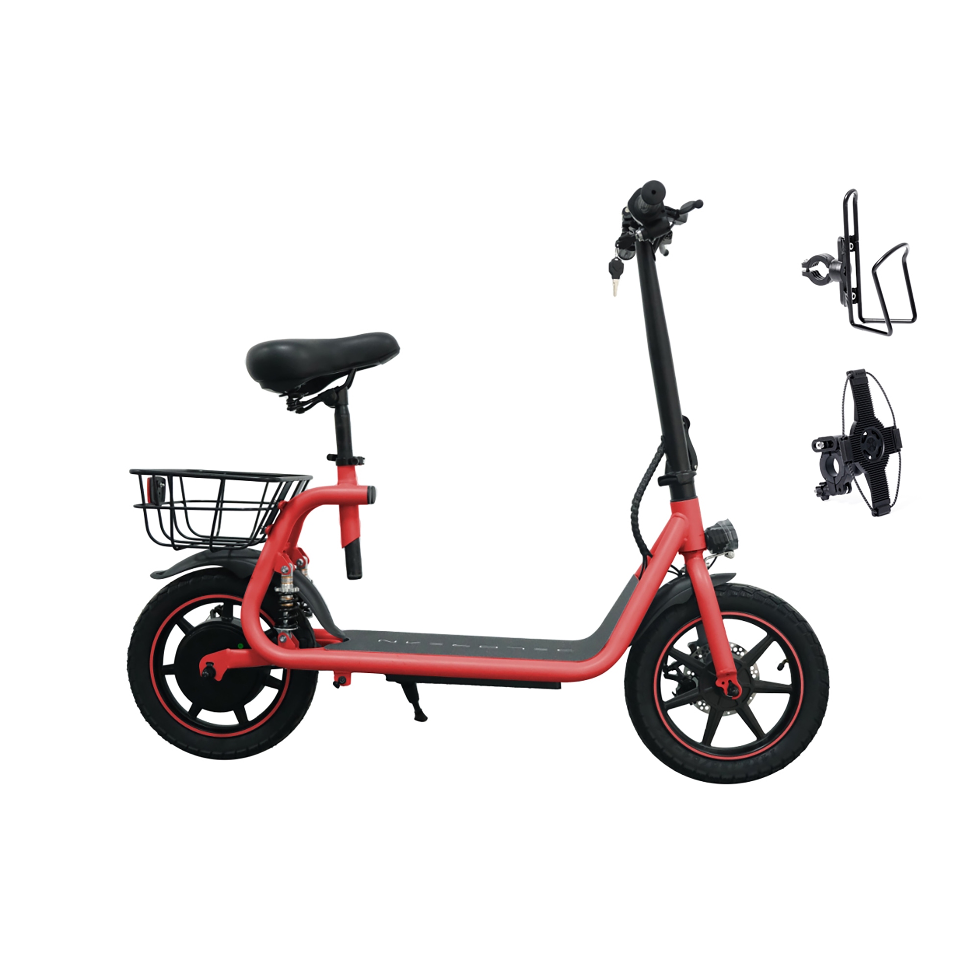 Tony Little Delorean 450W Seated E-Scooter with Rear Basket Bundle - TSC.ca