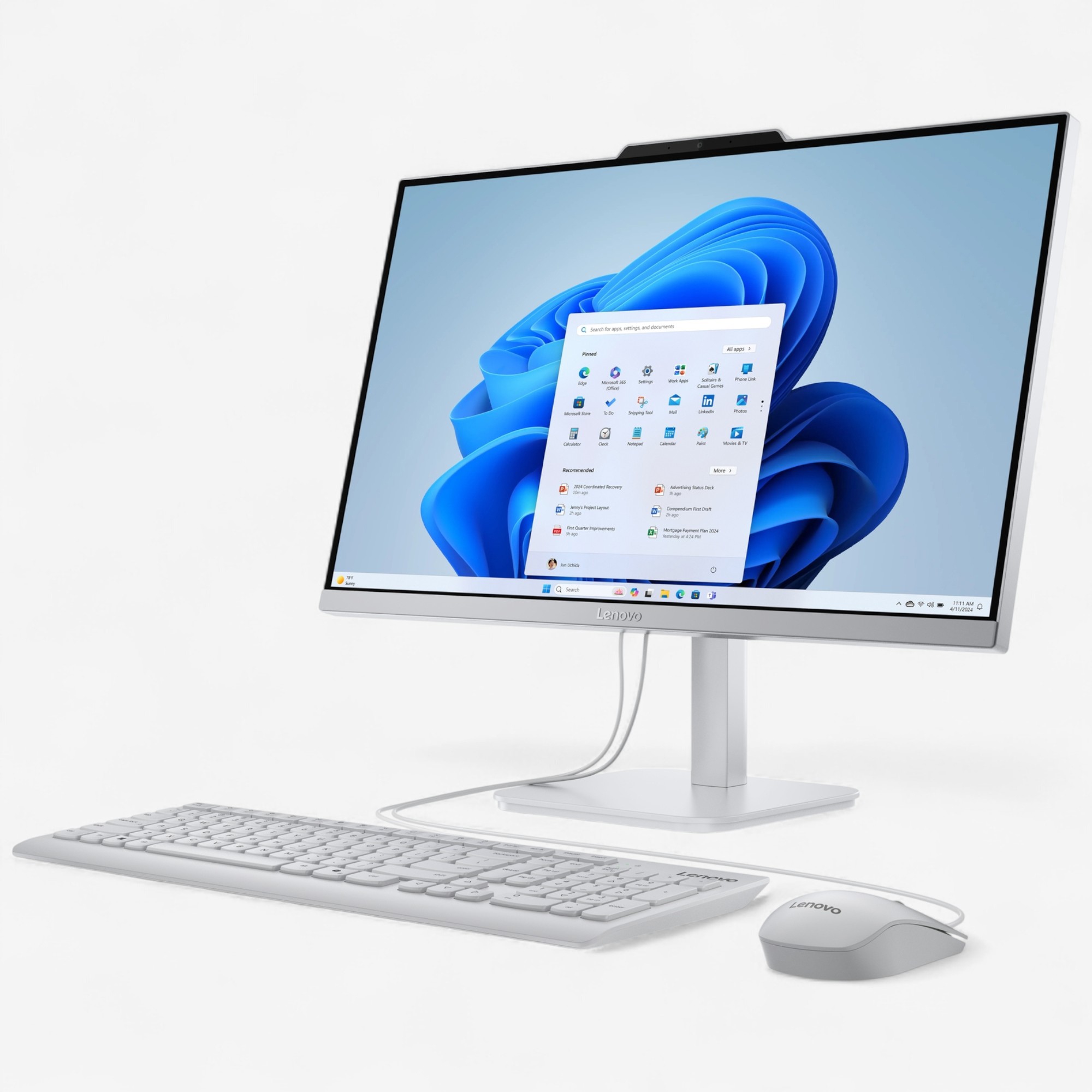 Lenovo 23.8" All-in-One Computer (Intel N100, 512 GB, Windows 11 Home ...