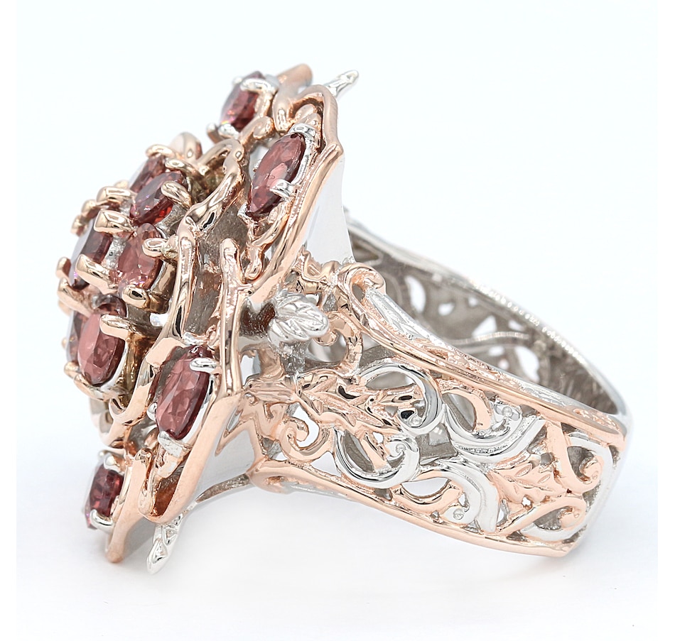 Gems en Vogue Palladium Silver Rose Zircon Carved Rose Design Ring - TSC.ca