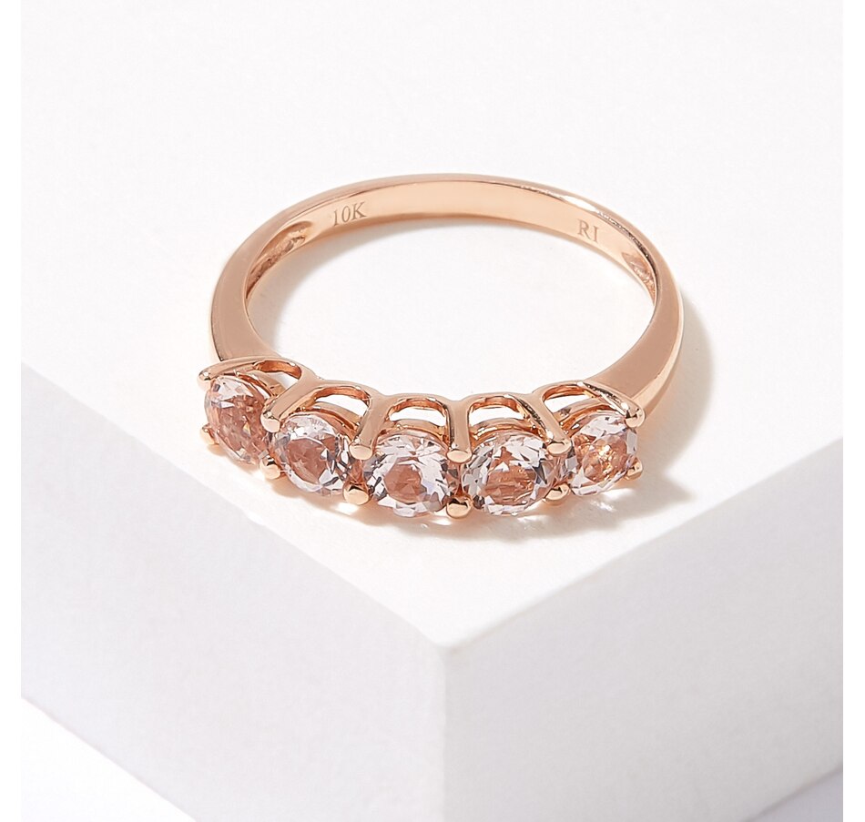 Jewellery - Rings - Bands - Gem Creations 10K Rose Gold 5 Stone ...