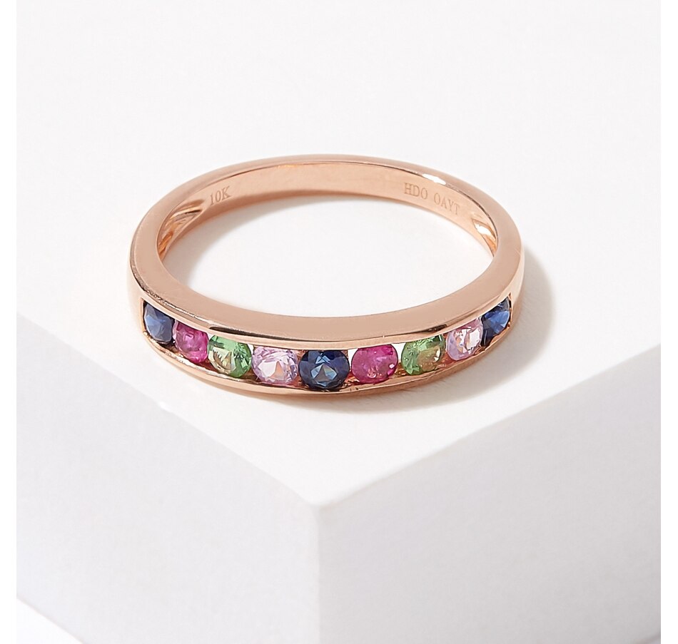 Gem Creations 10K Rose Gold Multi Sapphire Ring - TSC.ca