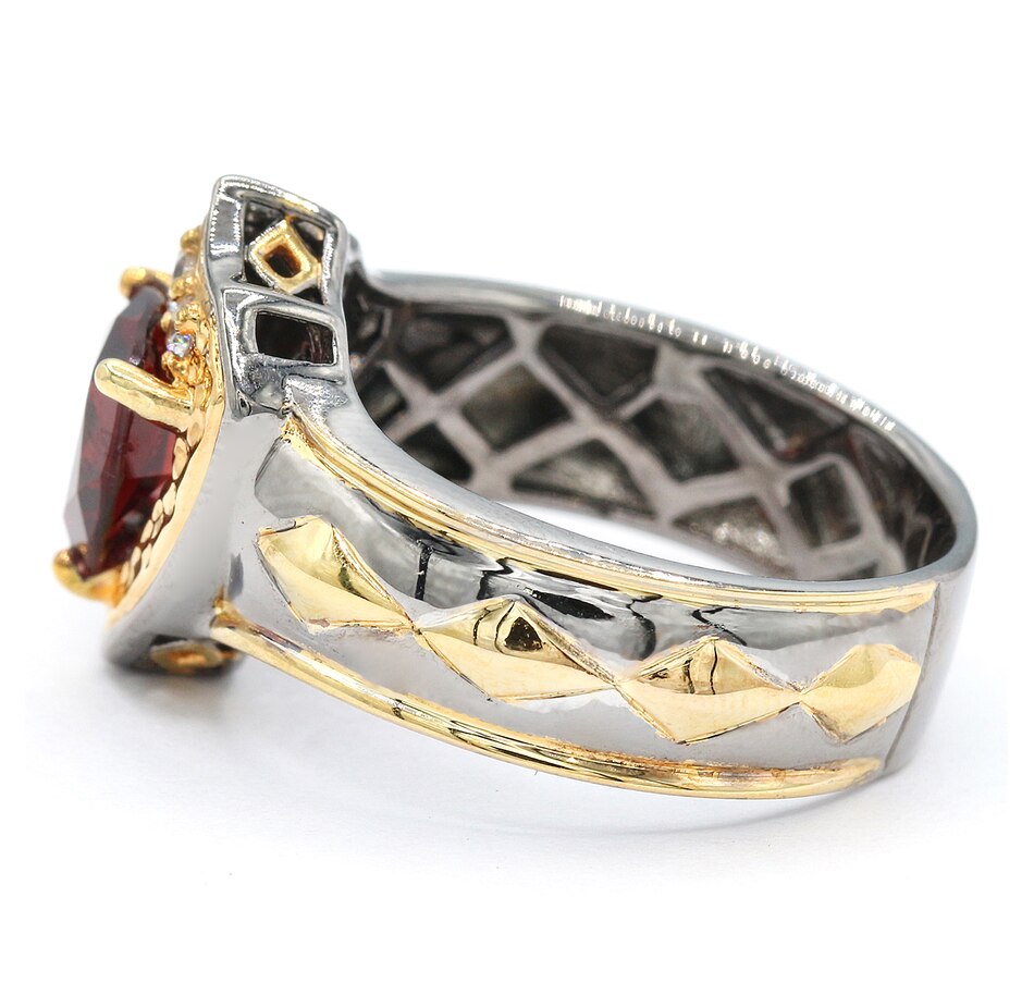 Gems En Vogue Palladium Silver Garnet & White Zircon Men's Ring - TSC.ca