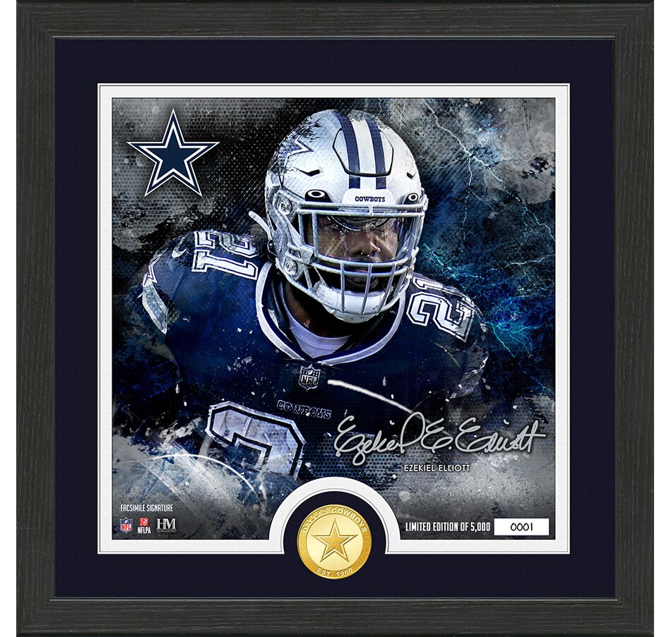 Ezekiel Elliot Dallas Cowboys Surge Bronze Coin Signature Photo Mint ...
