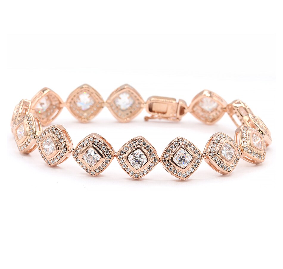 Diamonelle Sterling Silver Rose Gold Plate Diamonelle Bracelet - TSC.ca