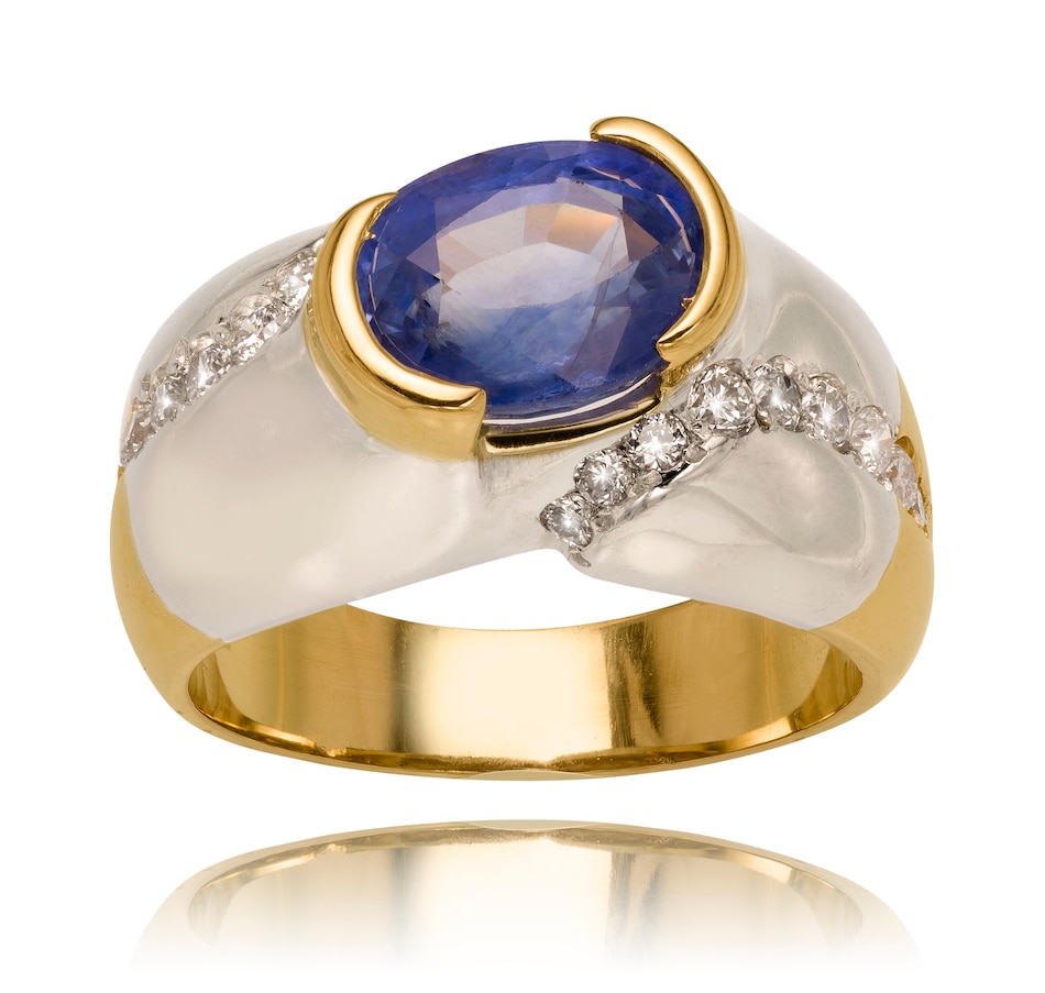 Estate Originals 14K Yellow and White Gold 3.05 Carat Oval-Shaped ...