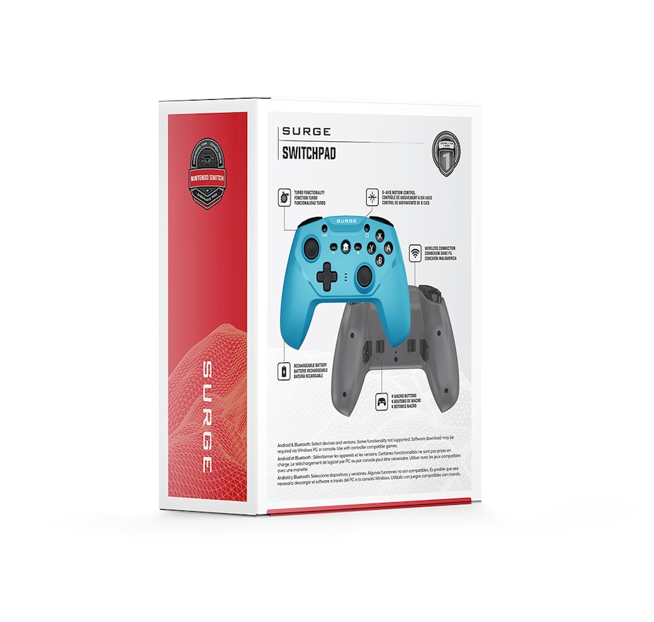 Surge SwitchPad Pro Wireless Controller for Nintendo Switch (Blue) - TSC.ca