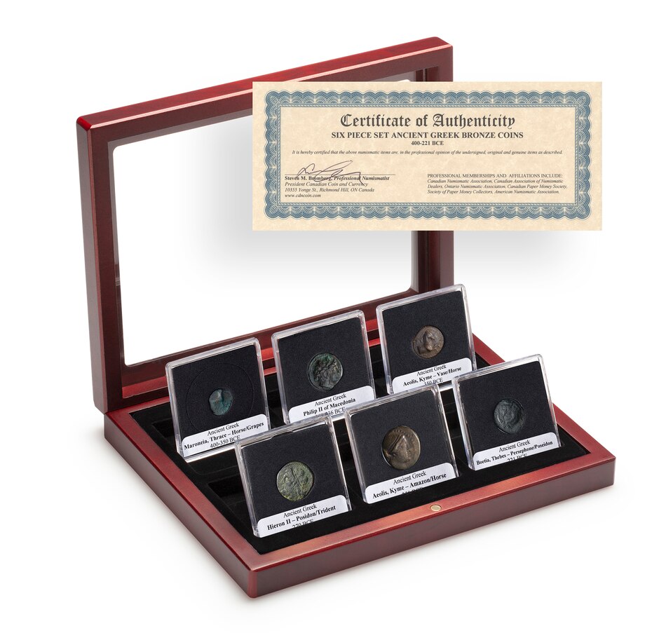 Six-Piece Ancient Greek Bronze Coin Collection, 400–221 BCE - TSC.ca