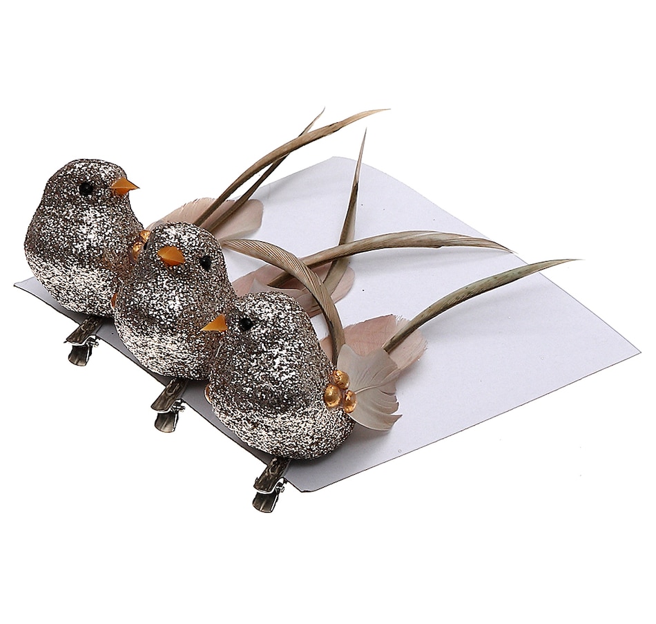 IH Casa Décor Gold 3-Pack Assorted Clip on Birds (set of 6) - TSC.ca