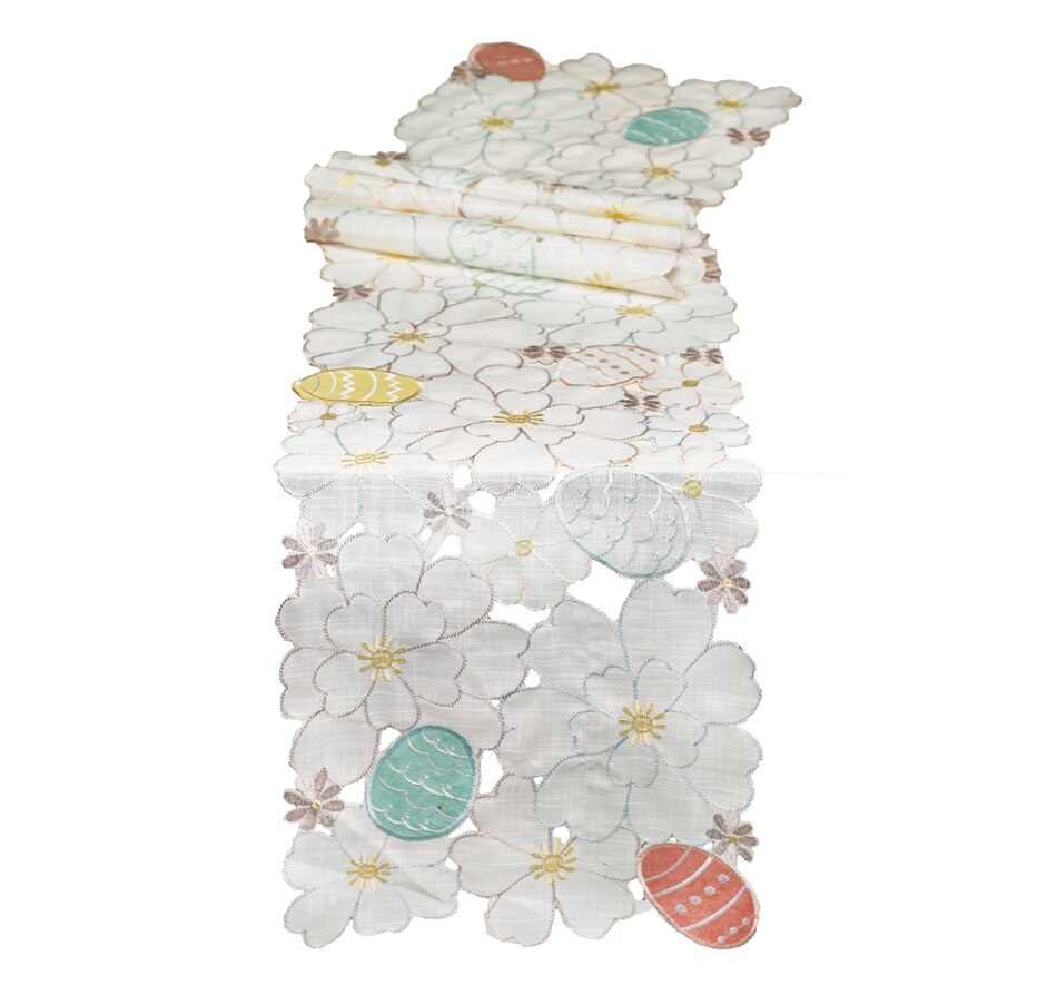 Mera Linens Colourful Easter Eggs Floral Table Runner - TSC.ca