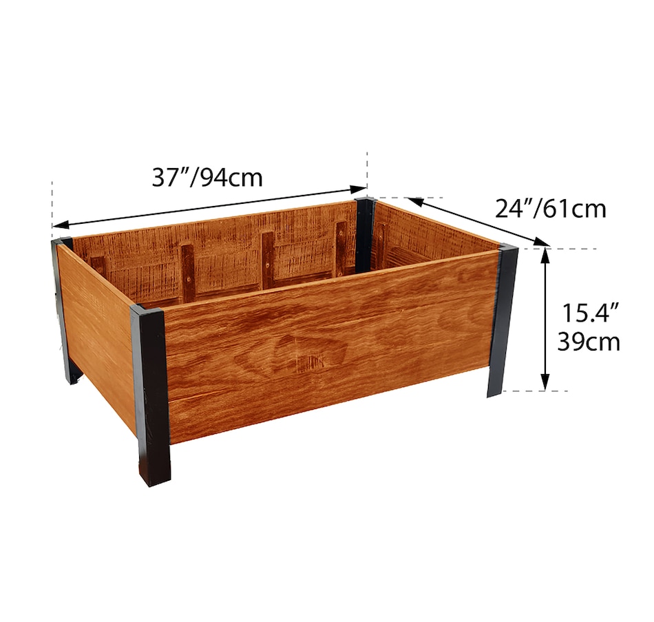 Grapevine Urban Garden Low-Profile Planter (FSC recycled wood and metal ...