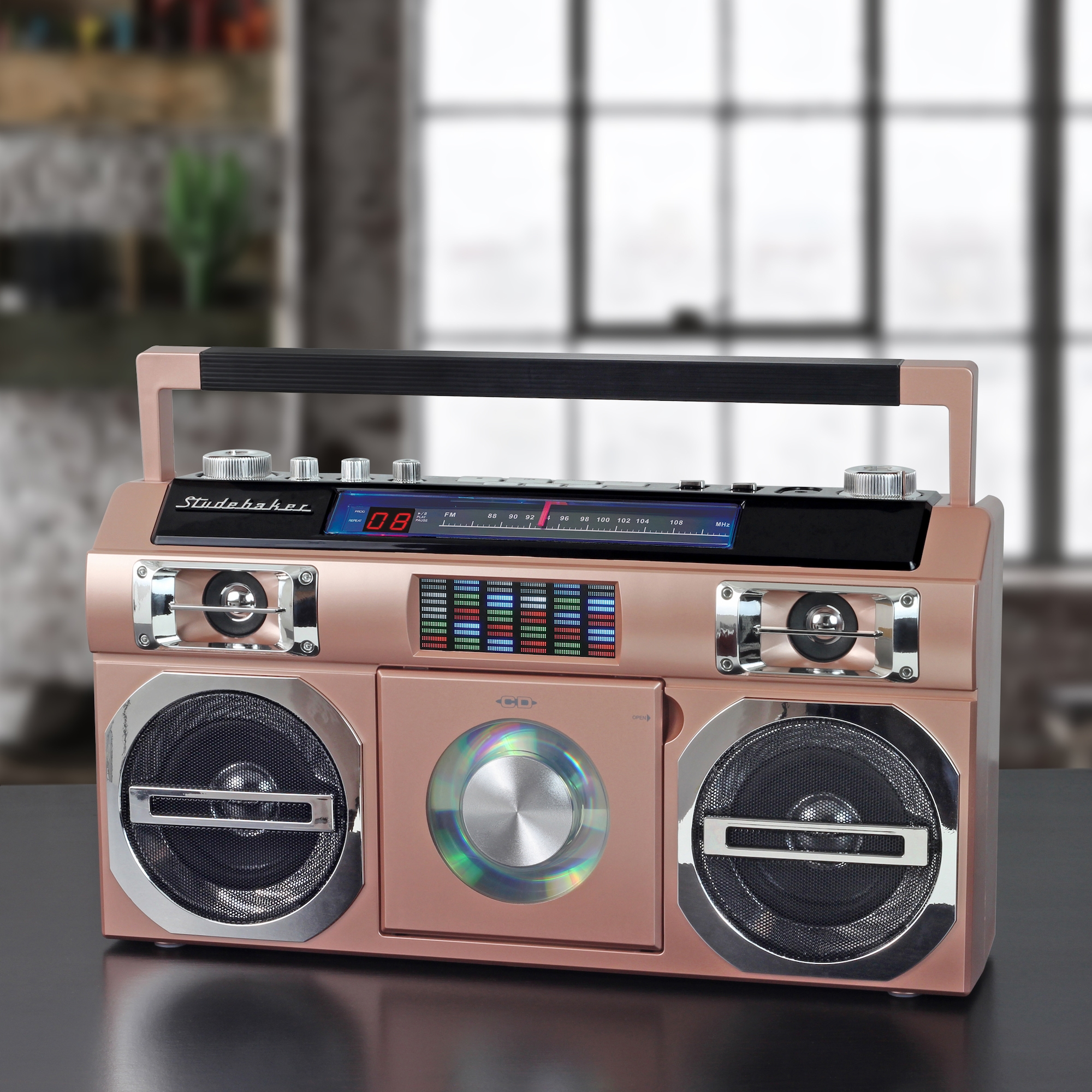 Studebaker Retro Street Boombox with CD Player, FM Radio and LED ...
