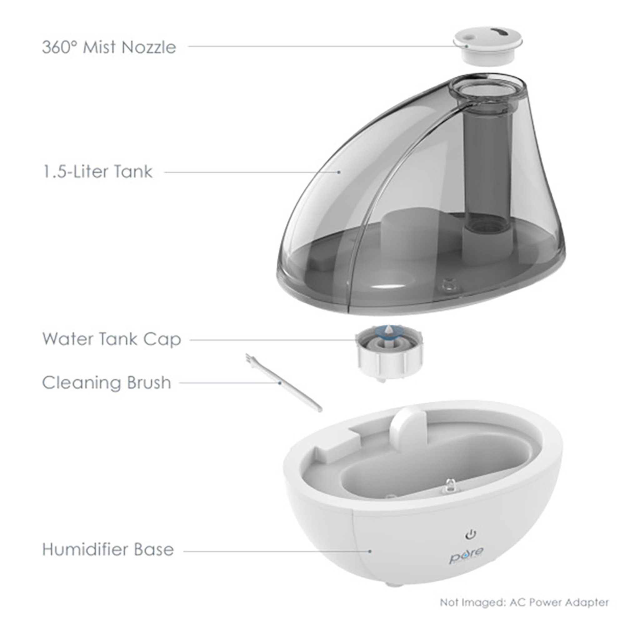 Pure Enrichment Mistaire Silver Ultrasonic Cool Mist Humidifier - TSC.ca