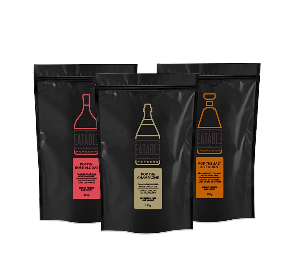 Eatable Gourmet Wine and Spirits Infused Popcorn (Large Spring 3-Pack ...