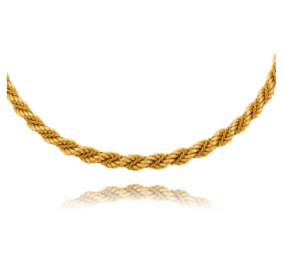 Estate Originals 18K Yellow Gold 17" Twisted Rope Link Chain with ...