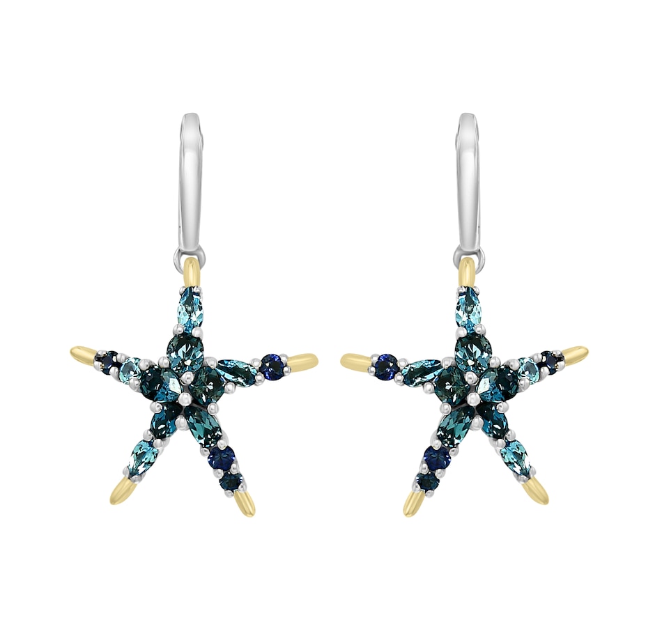 EFFY Sterling Silver and 18K Yellow Gold Multi-Gemstone Starfish ...