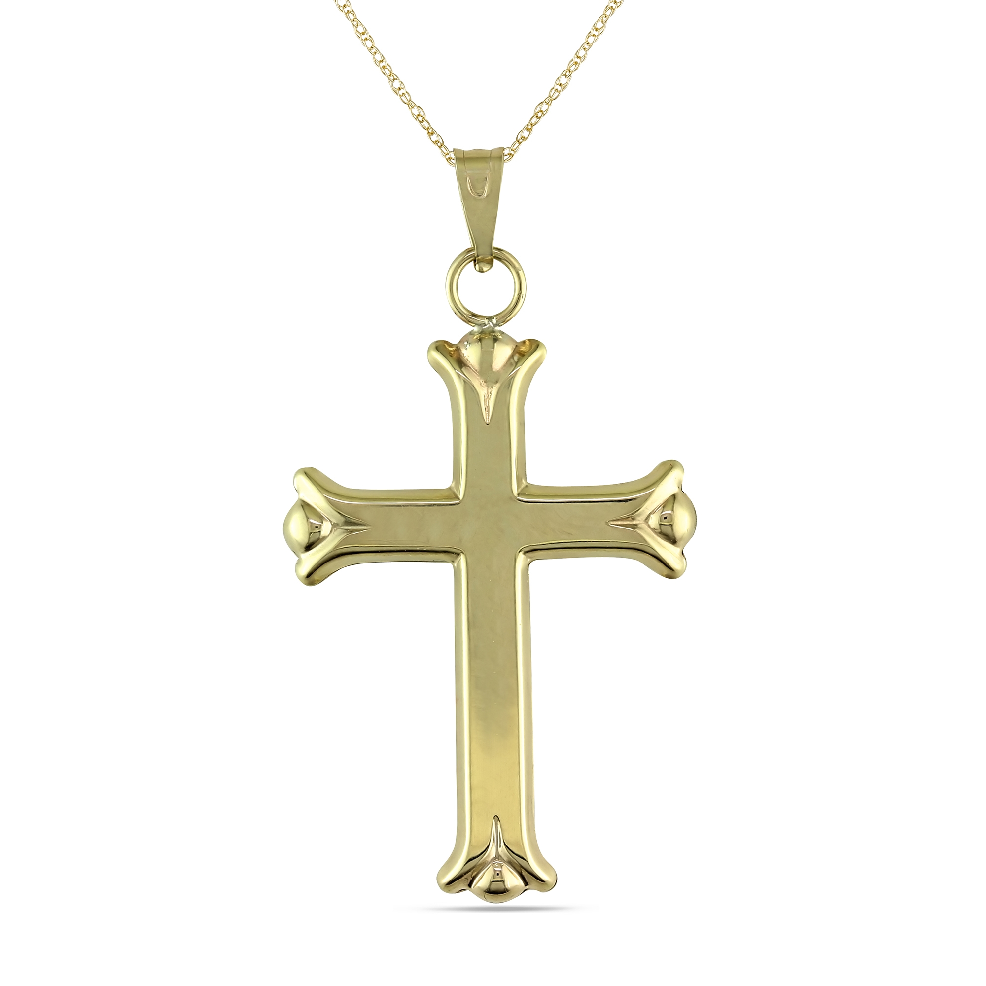 TruGold 10K Yellow Cross Pendant with Chain - TSC.ca