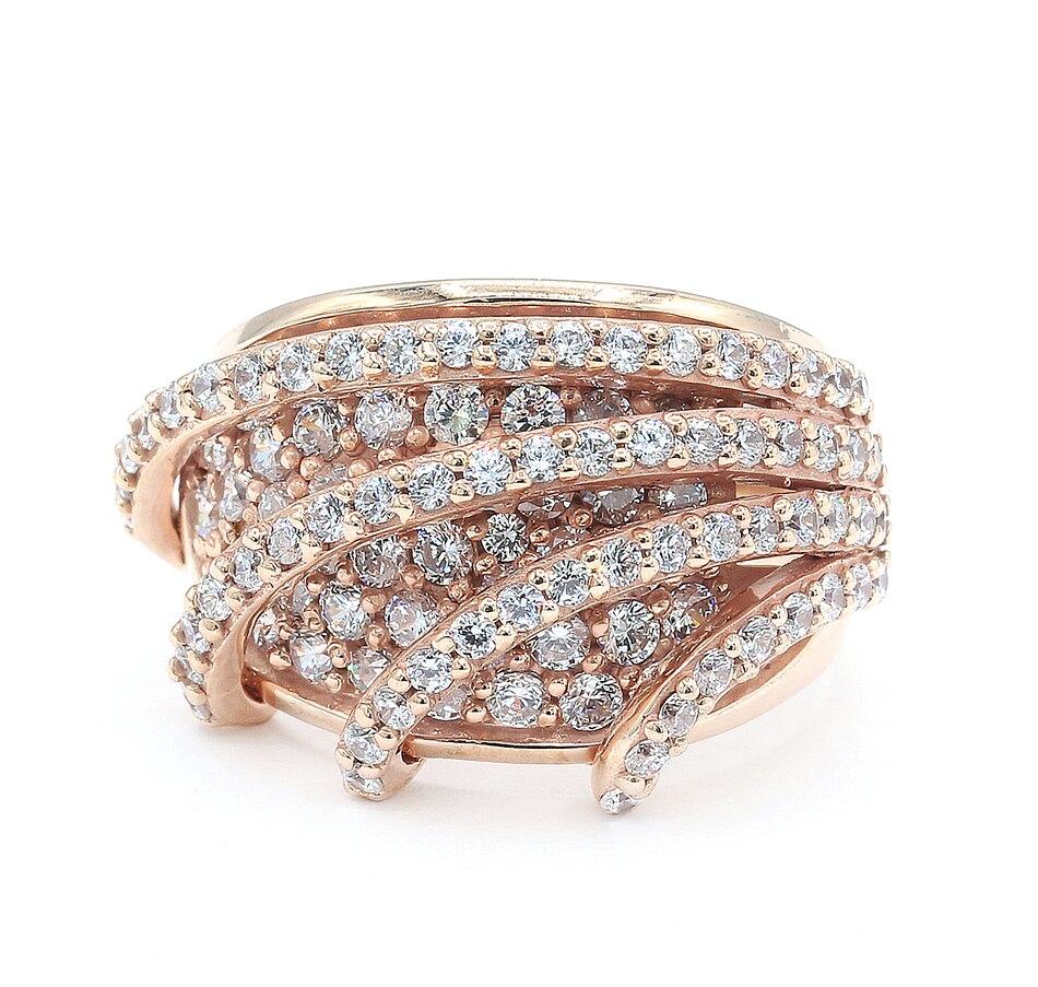 Diamonelle Sterling Silver Multi-Layer Diamonelle Ring - TSC.ca