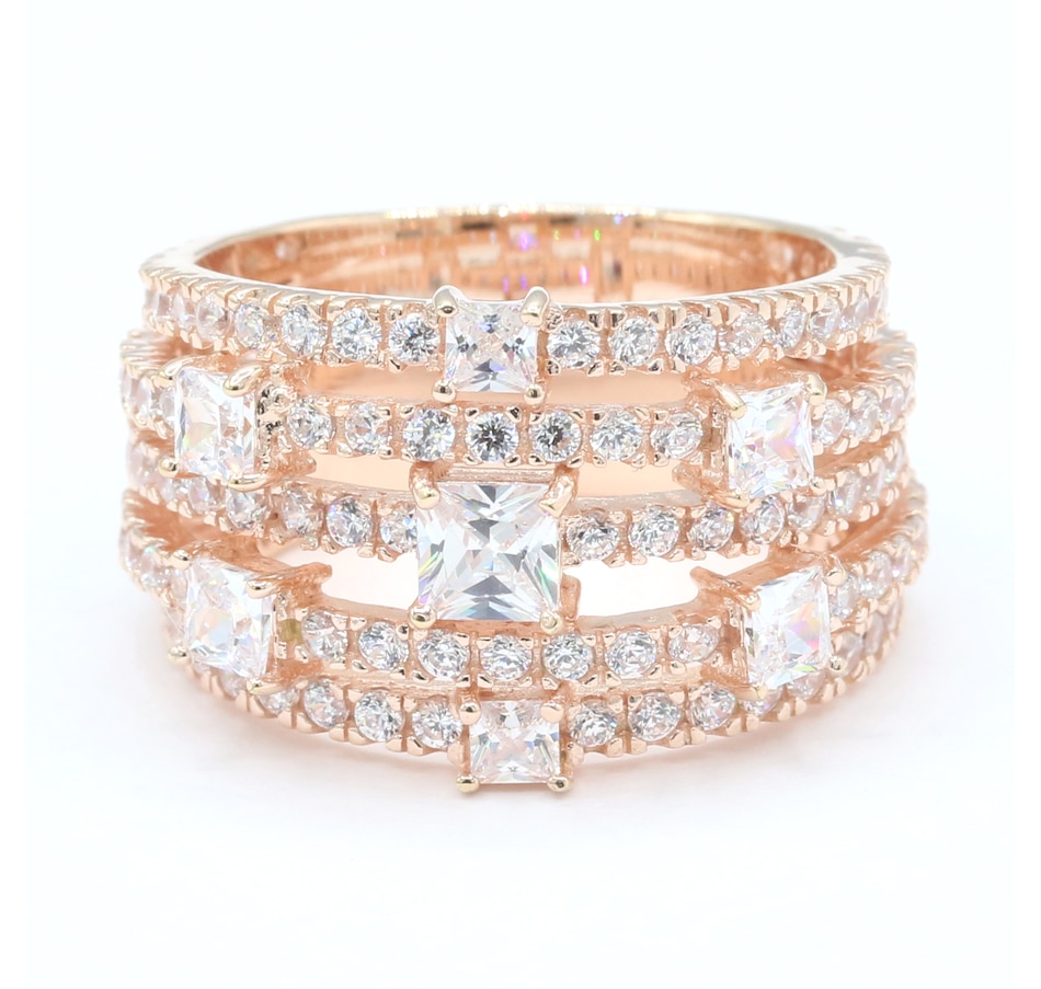 Diamonelle Sterling Silver Diamonelle Multi-Row Ring - TSC.ca