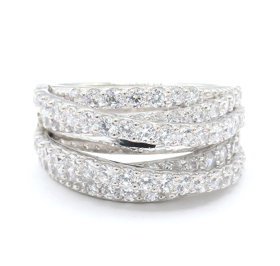 Diamonelle Sterling Silver Diamonelle Crossover Ring - TSC.ca