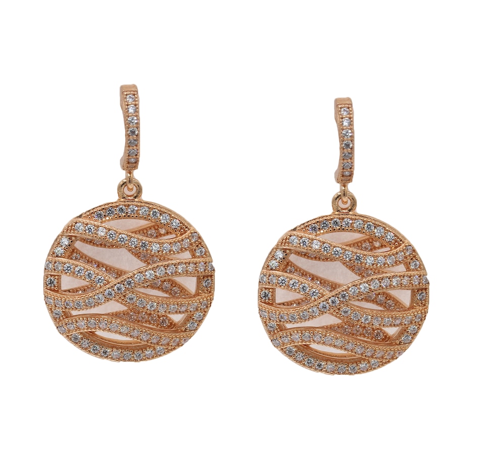 Diamonelle Sterling Silver Round Shape Diamonelle Drop Earrings - TSC.ca