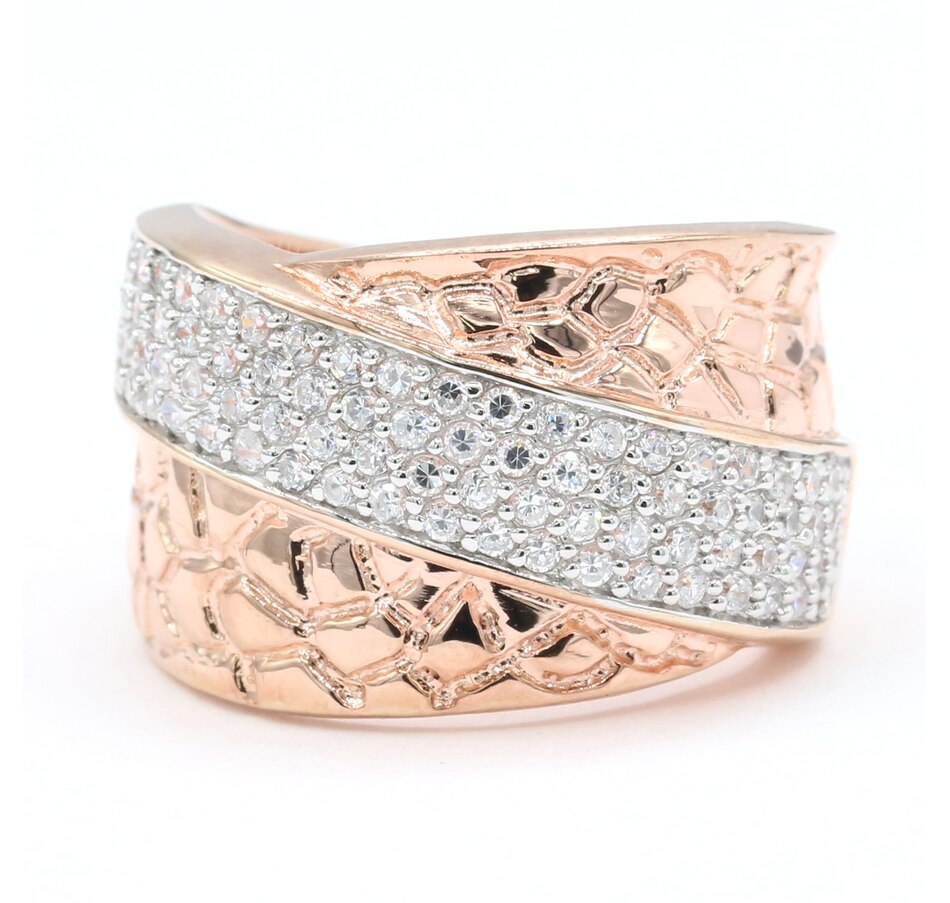 Diamonelle Sterling Silver Pave Diamonelle Wide Ring - TSC.ca