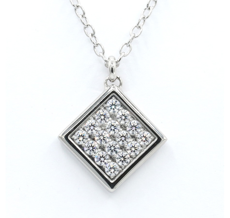 Diamonelle Stainless Steel Square Diamonelle Pendant with Chain - TSC.ca