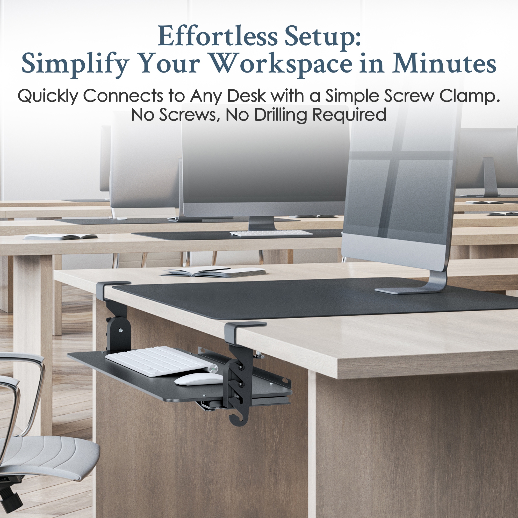 Uncaged Ergonomics KT4 Clamp-On Keyboard Tray - TSC.ca