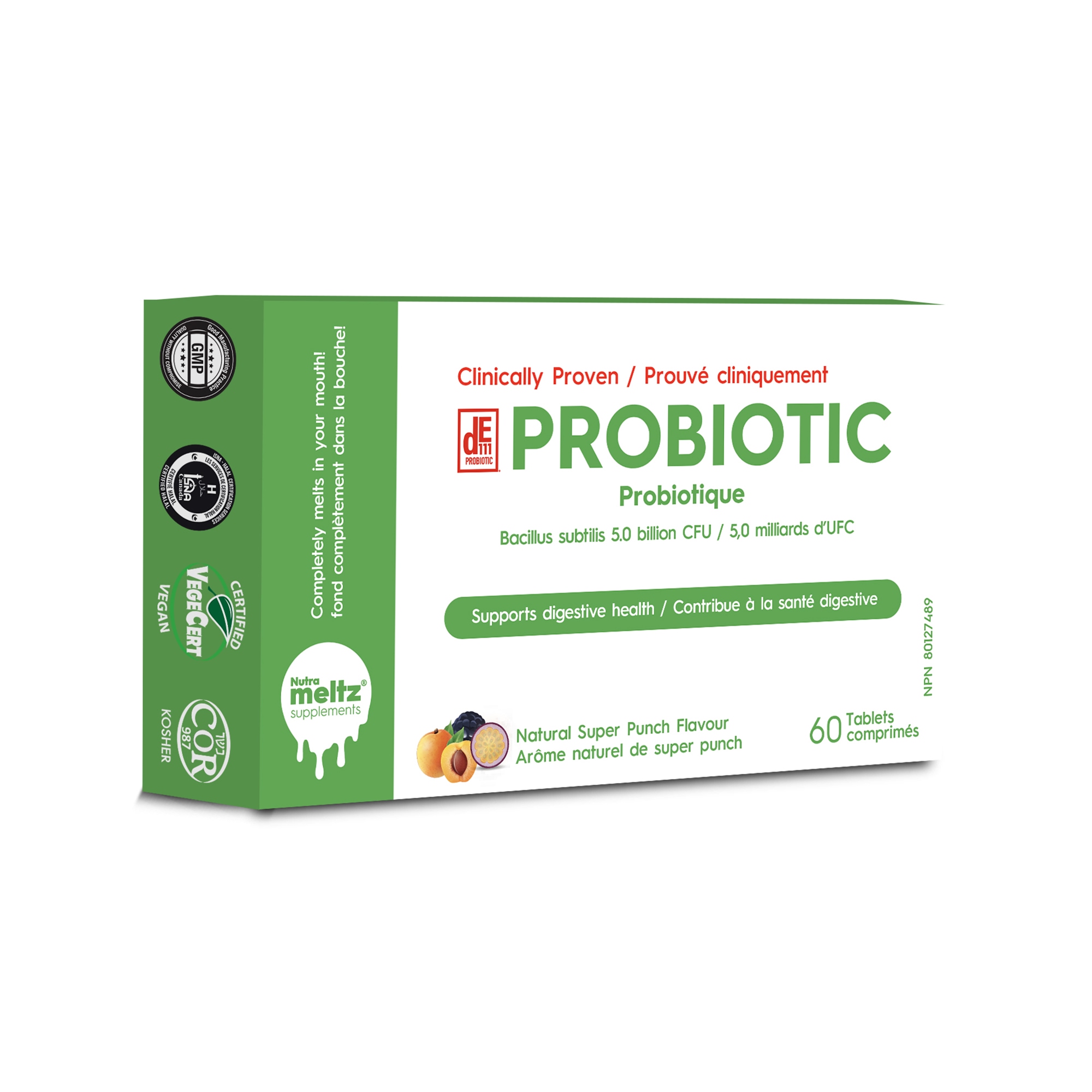 Nutrameltz Probiotic Bacillus Subtilis 5.0 Billion CFU (60-ct) - TSC.ca