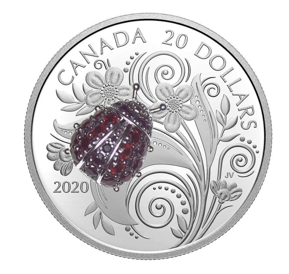 2020 $20 Fine Silver Genuine Gemstone Bejeweled Ladybug - TSC.ca