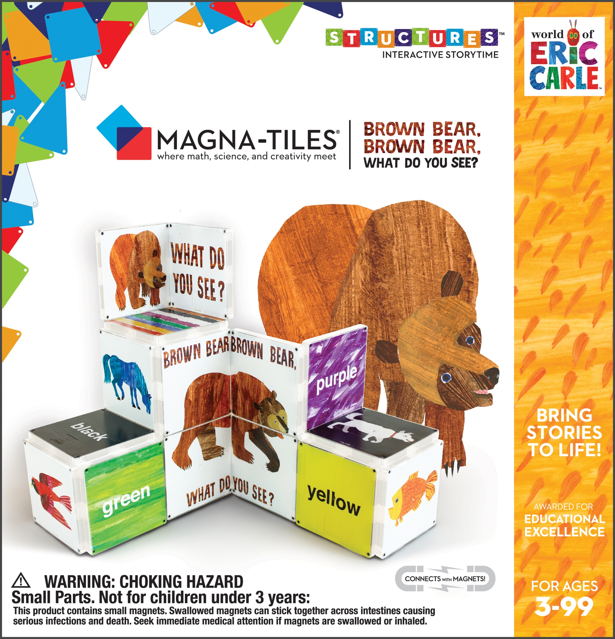 CreateOn Eric Carle Brown Bear Brown Bear Magnetic Tile Set - TSC.ca
