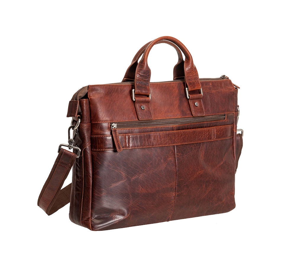 Mancini Buffalo Single Compartment Briefcase with RFID Secure Pocket for 15.6" Laptop/Tablet ...