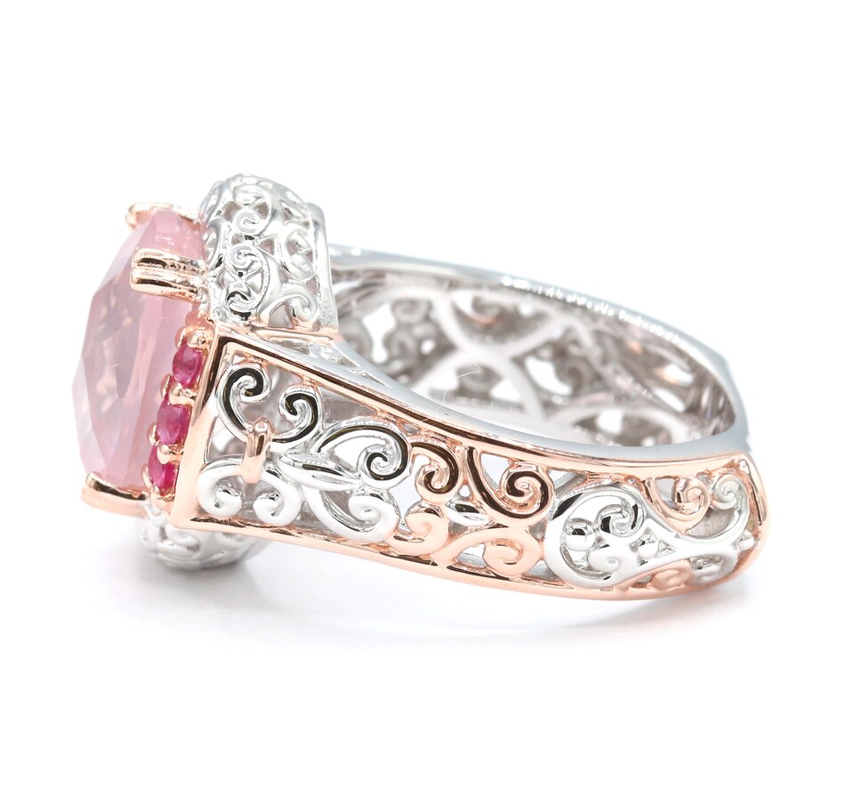 Jewellery - Rings - Gems En Vogue Palladium Silver Rose Quartz and Ruby Ring - TSC.ca - Online ...