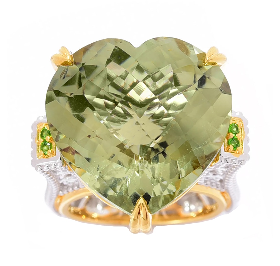 Gems En Vogue Palladium Silver Checkerboard Cut Gemstone Heart Shape ...