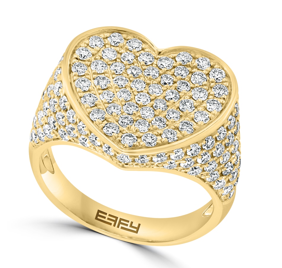 EFFY Jewellery 14K Yellow Gold Diamond Heart Top Ring - TSC.ca
