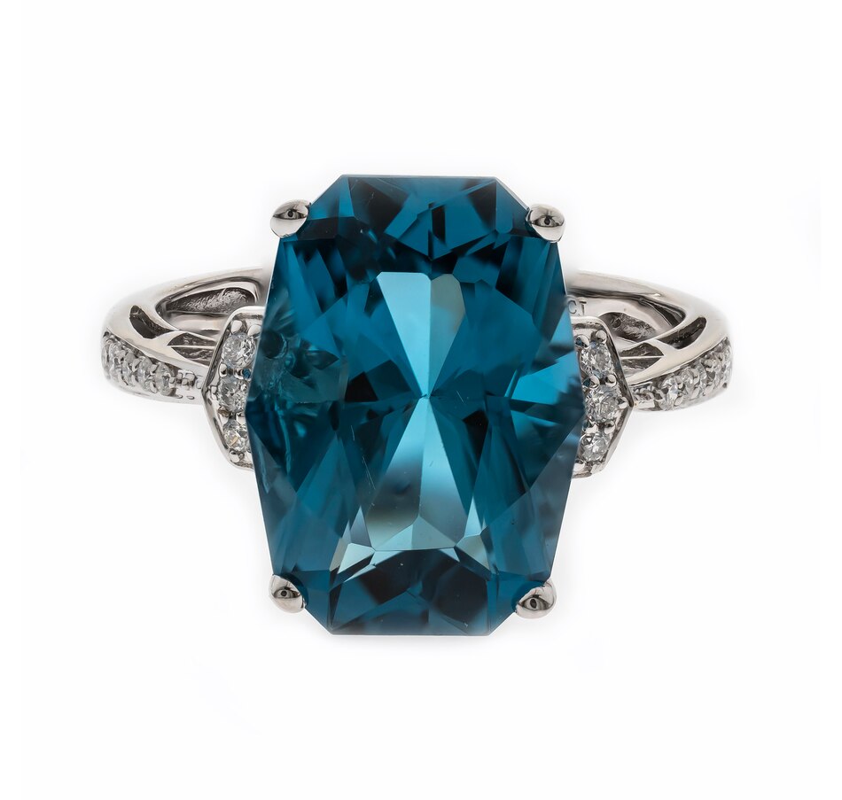 Gem Creations 14K White Gold London Blue Topaz & Diamond Ring - Online ...