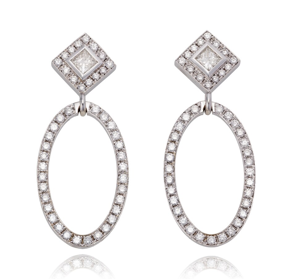 Estate Originals 18K White Gold Fancy Drop Style Diamond Earrings - TSC.ca