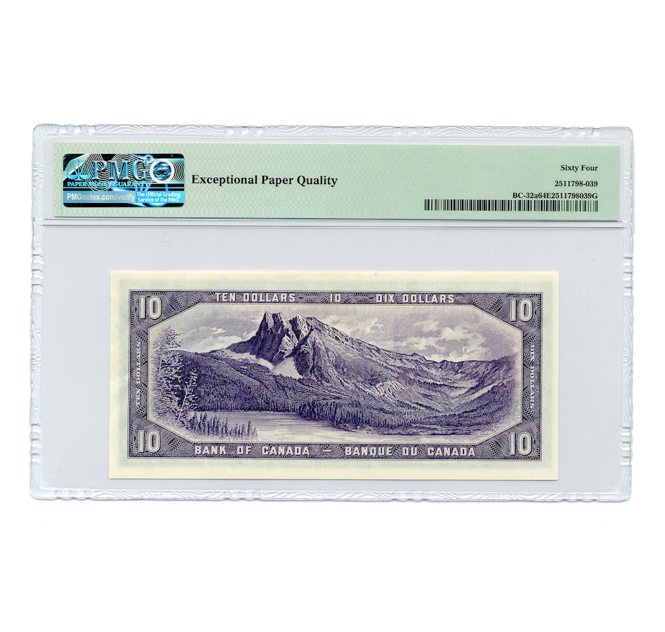 1954 $10 "Devil's Face" Note PMG Certified Very Choice Uncirculated 64 ...