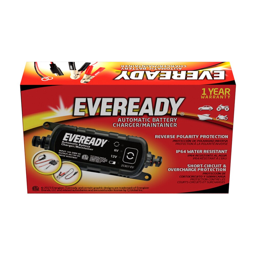 Electronics Accessories More Batteries Chargers Eveready 1.2 Amp Automatic 6 Volt 12 Volt Battery Charger Maintainer black TSC Online Shopping for Canadians
