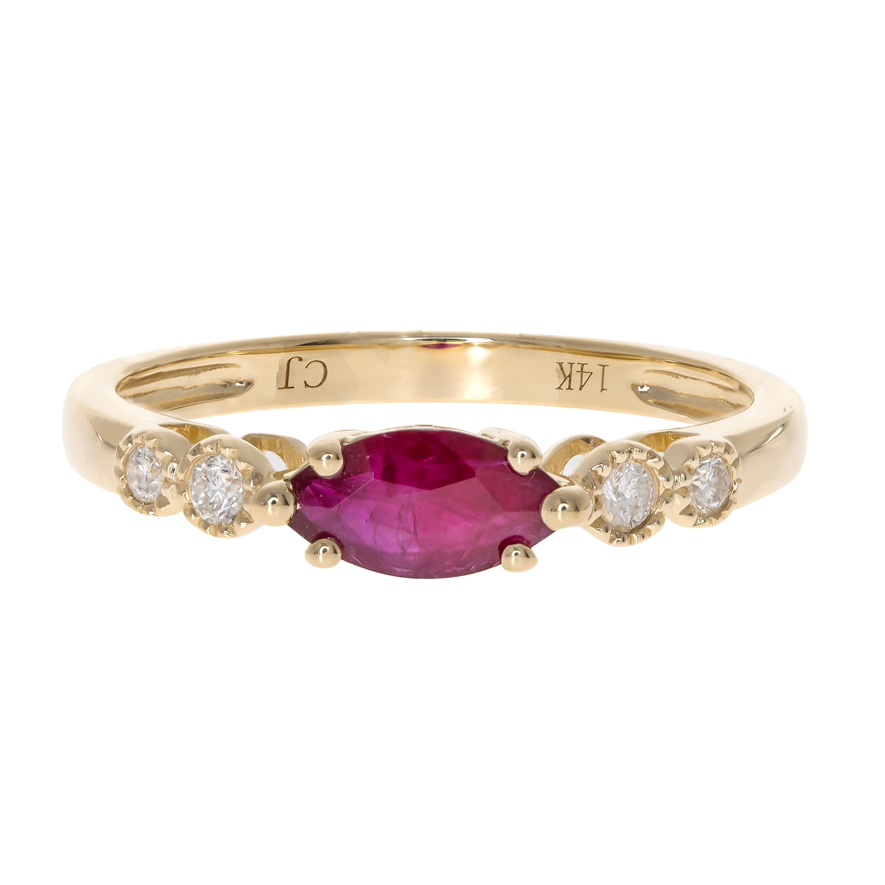 Cirari 14K Yellow Gold Ruby and Diamond Ring - TSC.ca