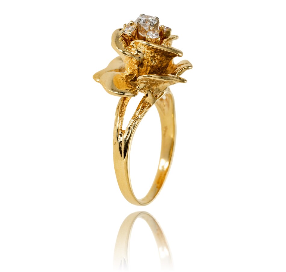 Jewellery - Rings - Estate Originals 14K Yellow Gold Diamond-Set Rose ...