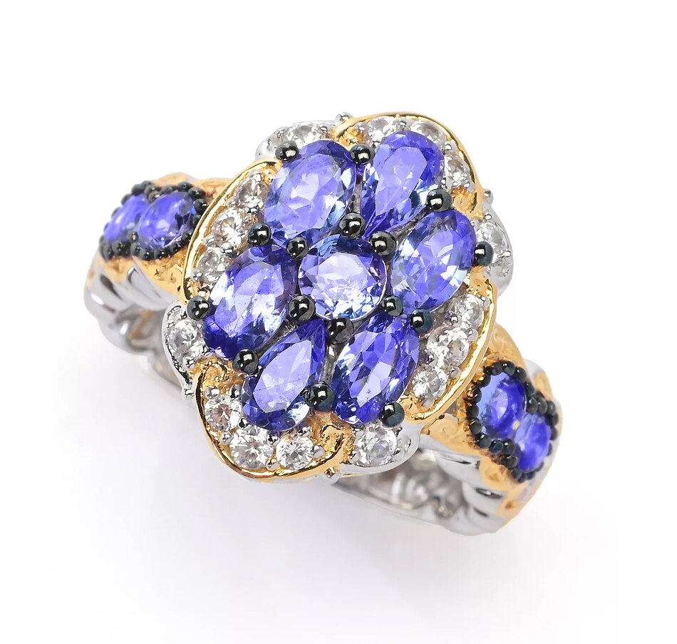 Gems en Vogue Silver Palladium Tanzanite Cluster Ring - TSC.ca