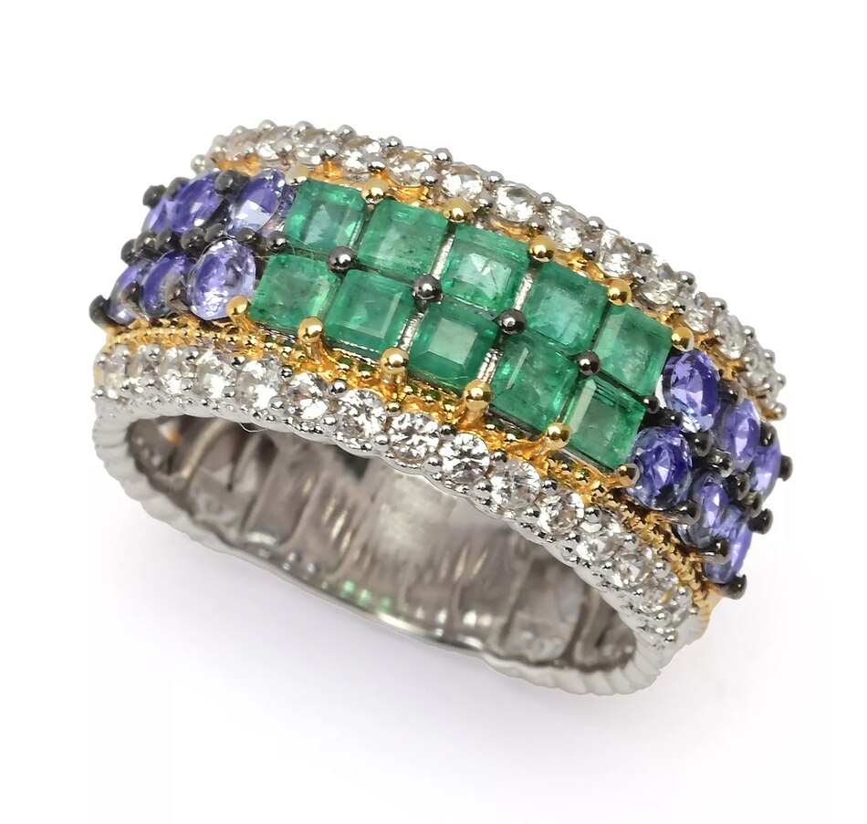 Gems en Vogue Silver Palladium Grizzly Emerald, Tanzanite And Zircon ...