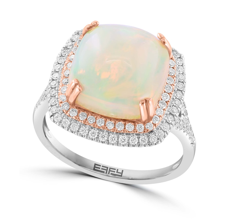 EFFY 14K Two Tone Gold Ethiopian Opal & Diamond Ring - TSC.ca