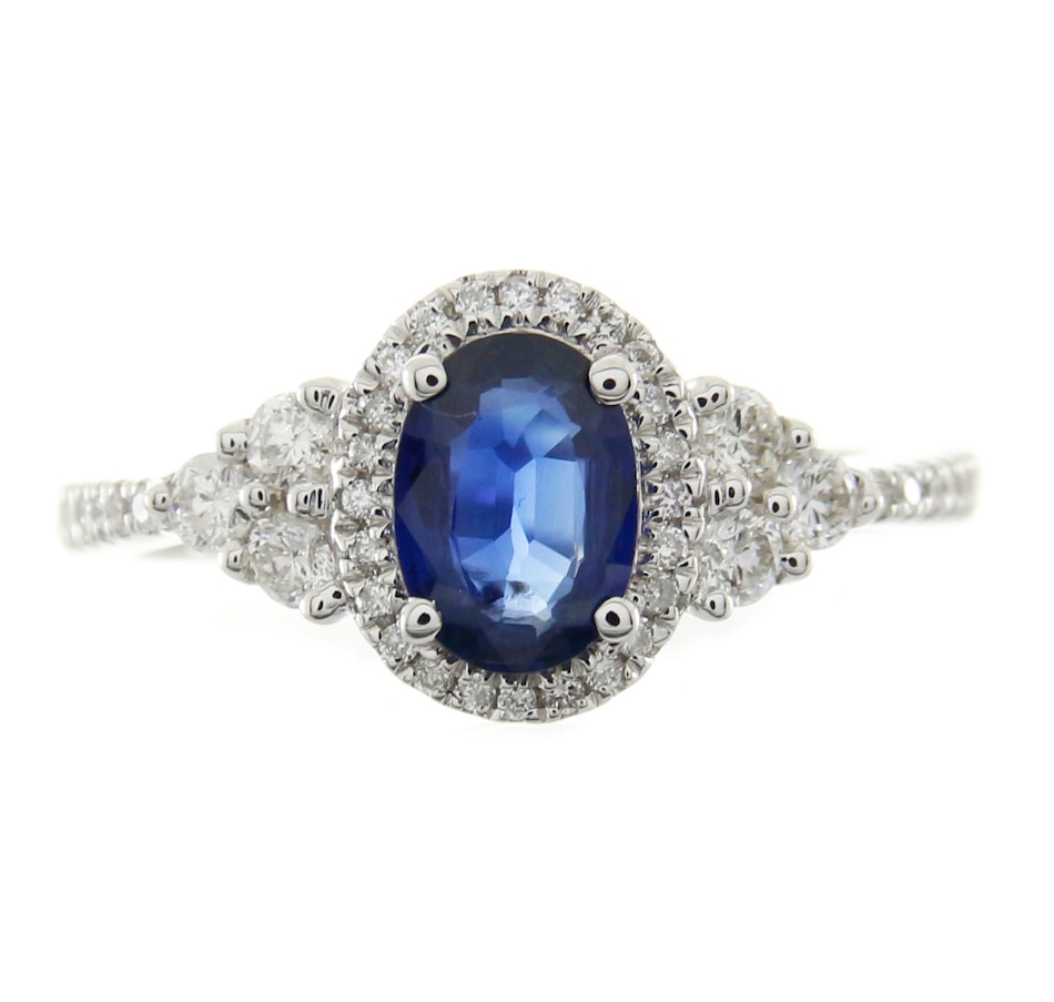 10K White Gold Blue Sapphire and Diamond Ring - TSC.ca