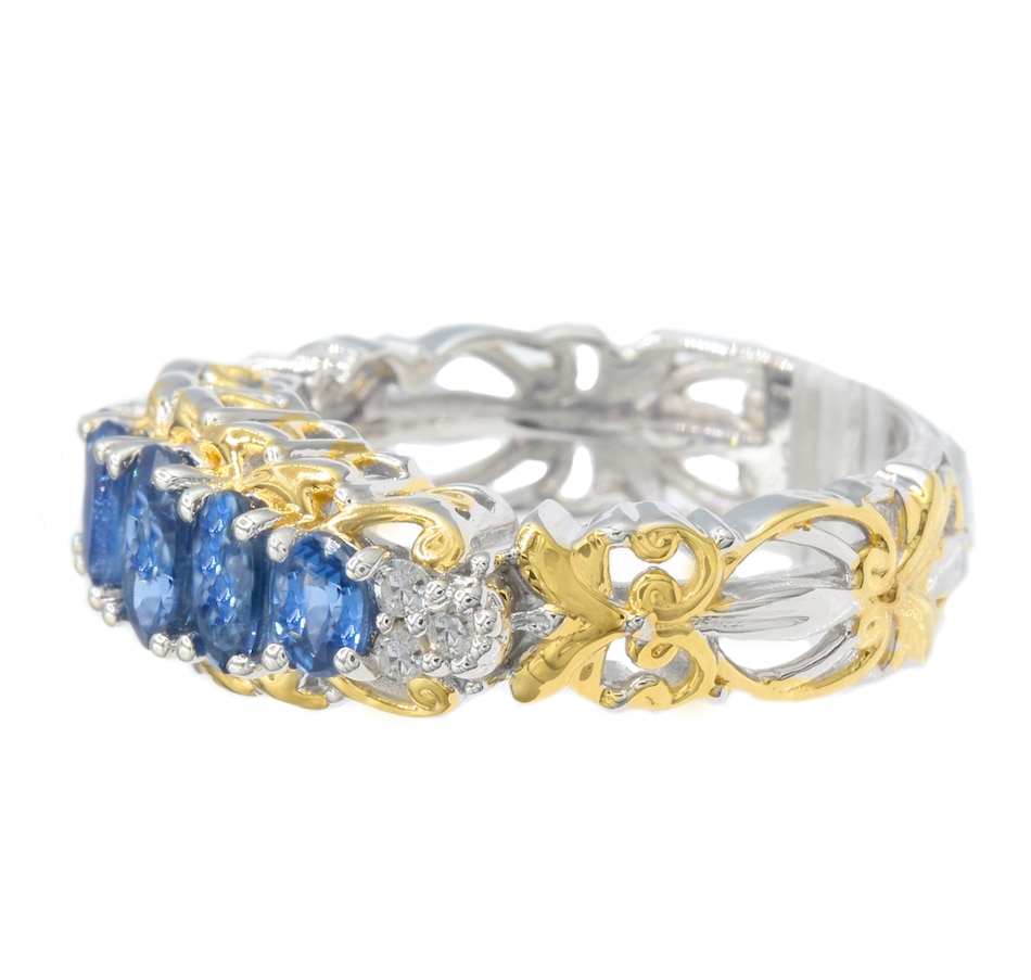 Gems en Vogue Sterling Silver Five-Gemstone and Diamond Ring - TSC.ca