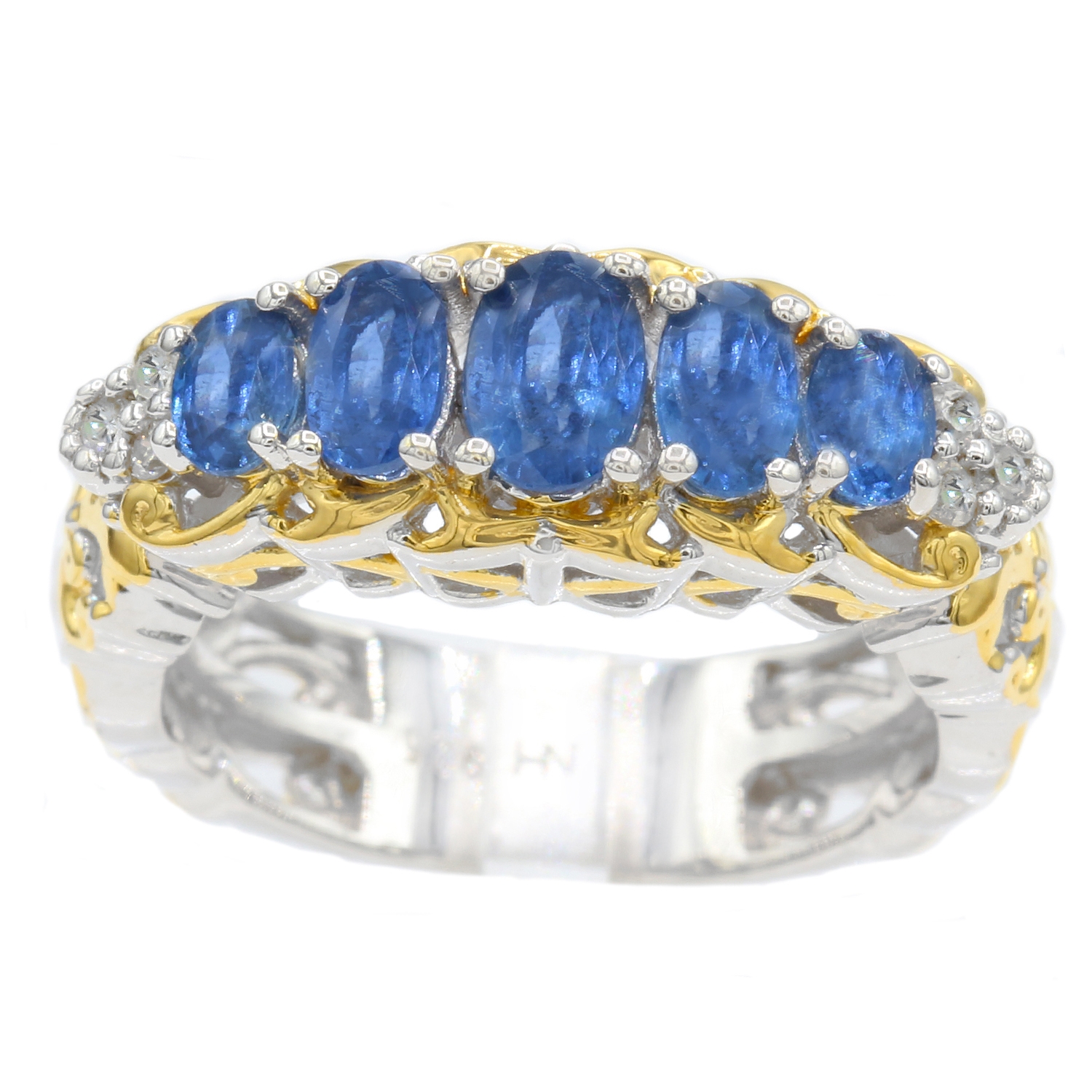 Gems en Vogue Sterling Silver Five-Gemstone and Diamond Ring - TSC.ca