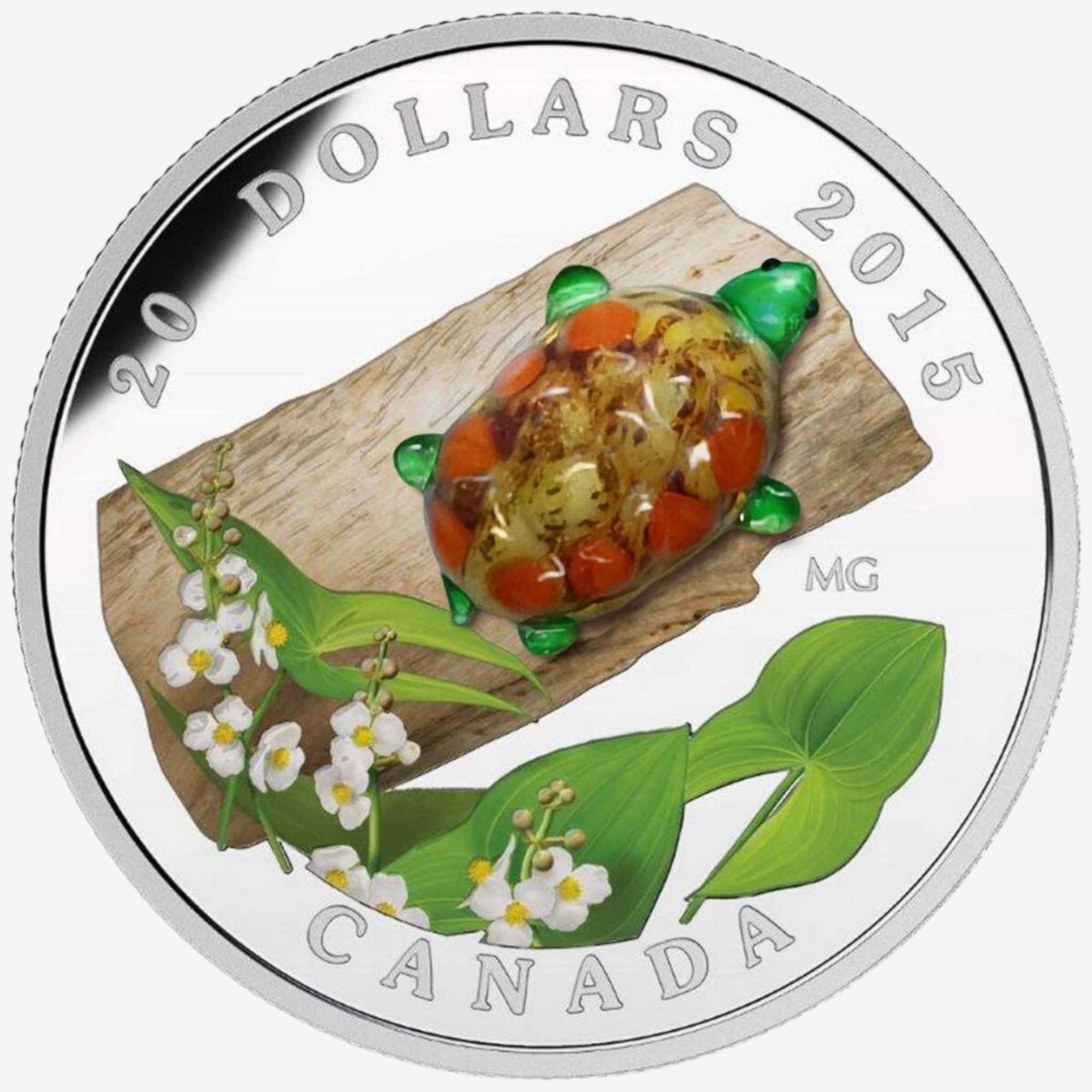 2015 $20 Fine Silver Murano Glass Turtle Coin - TSC.ca