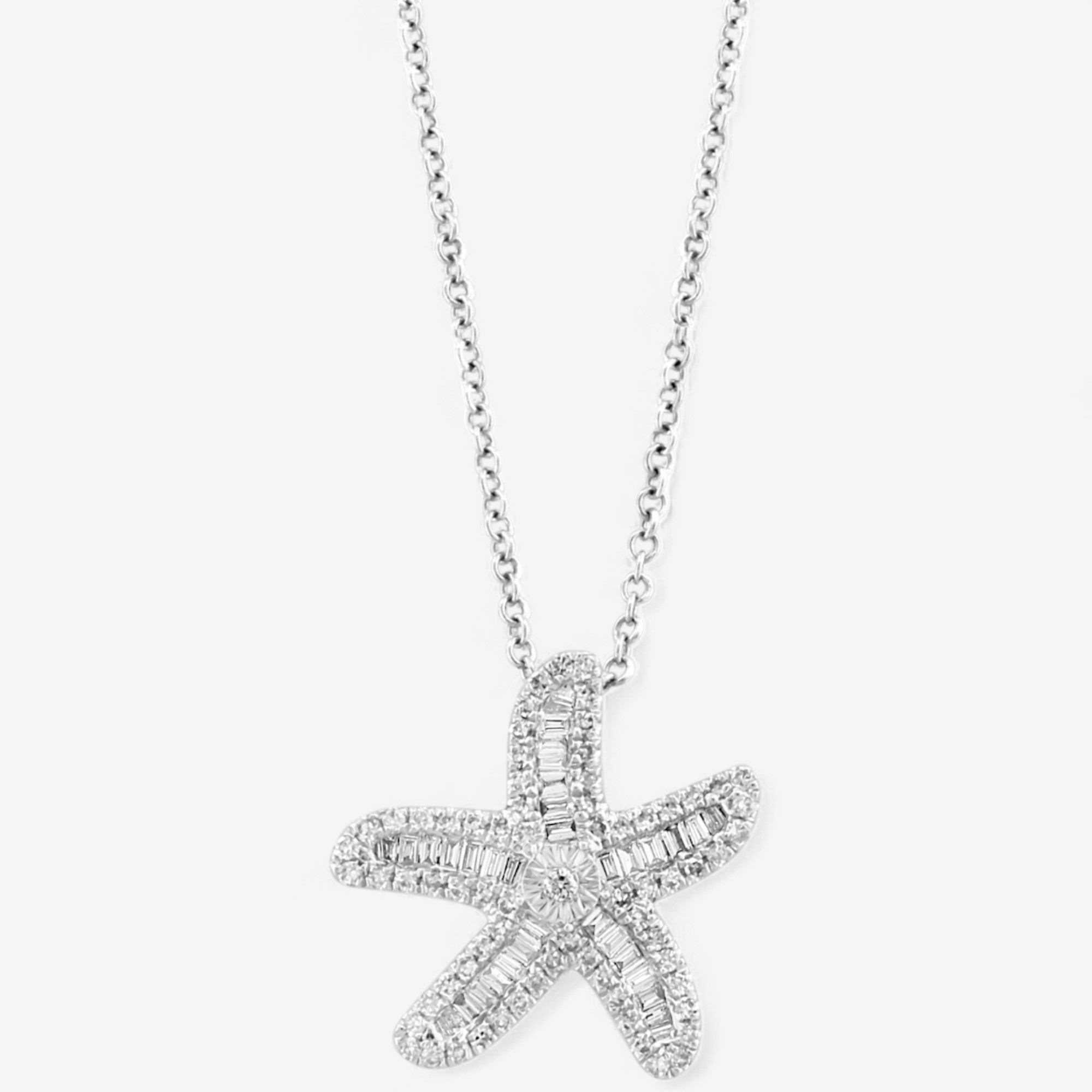 EFFY 14K White Gold Diamond Starfish Pendant with Chain - TSC.ca