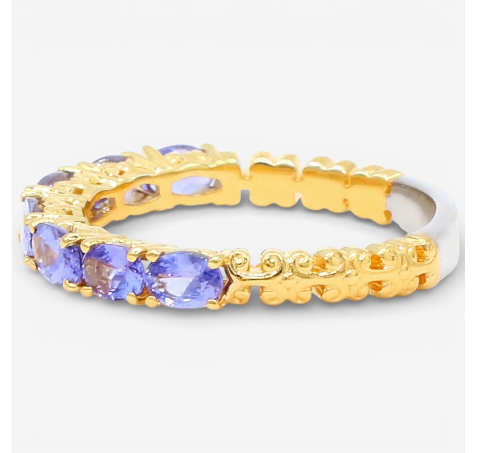 Gems En Vogue Palladium Silver Tanzanite Half Eternity Band Ring - TSC.ca