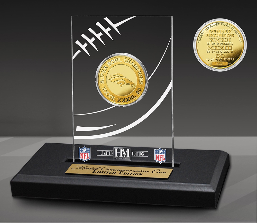 Denver Broncos 3x Super Bowl Champions Gold Coin - TSC.ca